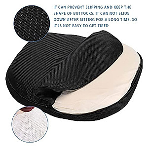 HHWKSJ Seat Cushion Pillow for Office Chair - 100% Memory Foam Firm Coccyx Pad - Tailbone, Sciatica, Lower Back Pain Relief - Contoured Posture Corrector for Car, Wheelchair, Computer and Desk Chair