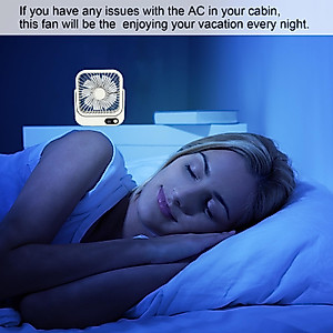 STRUGGANT Portable Fan for Cruise Ship Cabin,Cruise Ship Approved Fan,Cruise Fan with Magnetic Base for Stateroom Ceilings and Walls,USB Rechargeable Fan,Cruise Travel Essentials (1, White)