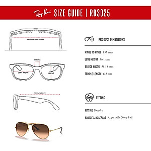 Ray-Ban RB3025 Aviator Evolve 9001A5 55M Shiny Light Bronze/Crystal Lens Pink Brown Gradient Sunglasses For Men For Women + BUNDLE with Designer iWear Kit