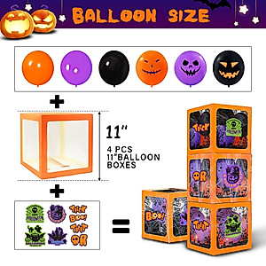 Party Spot! 157 Pcs Halloween Party Decorations Kit, 43" Giant Tree Balloon, 4 Balloon Boxes, Happy Halloween Banner, 60 pcs Balloons, Artificial Leaves, Halloween Party Supplies, Halloween Favors Set
