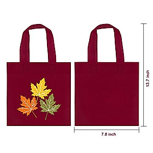 20Pcs Pumpkin Party Favor Bags, Halloween Non-Woven Pumpkin Bags, Autumn Goodie Candy Gift Bags Maple Leaf Pumpkin Treat Bags for Fall Birthday Baby Shower Thanksgiving Halloween Party Decoration