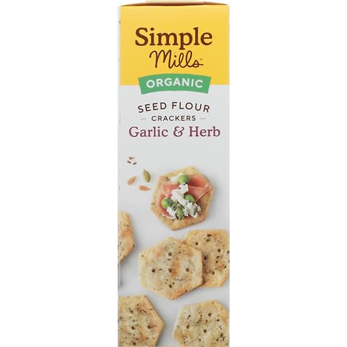 Simple Mills Organic Seed Crackers, Garlic & Herb - Gluten Free, Vegan, Healthy Snacks, Paleo Friendly, 4.25 Ounce (Pack of 1)