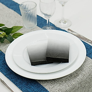 Fanxyware Star Shaped Origami Dinner Napkins in Gradient Black & White (Disposable) - 12 Pack, 23" x 15", 3-Ply Paper - Style Name: Pop Gaze