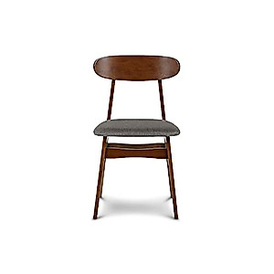 New Classic Furniture Morocco Dining Chair with Cushion, Set of 2, Dark Gray