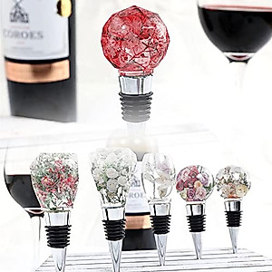 JOFAVIU 10 Pcs Resin Wine Bottle Stoppers Molds Set, Wine Stopper Silicone Molds for Epoxy Resin, Stopper Epoxy Resin Silicone Molds Set Kits (5 Molds with 5 Stoppers)