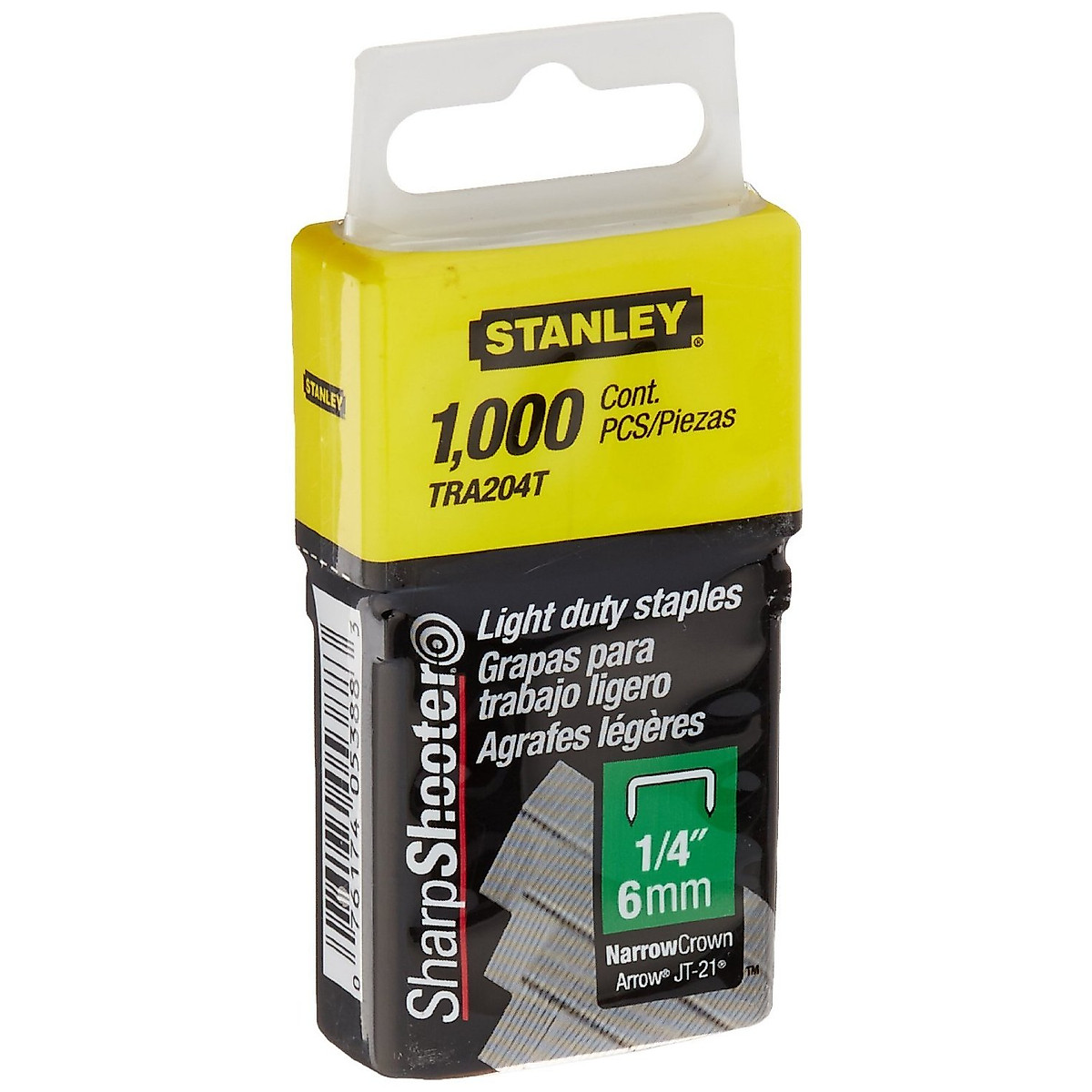 Stanley Tra204T 1/4 Inch Light Duty Narrow Crown Staples, Pack of 1000 (4 pack)