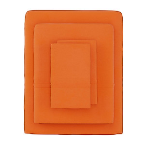 Lavish Home 1200 3-Piece Sheet Set, Twin, Rust