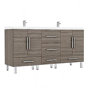 Alya Bath Ripley Bathroom Vanity, 72", Gray