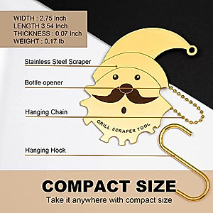 BBQ Grill Scraper Bottle Can Opener Premium Quality Stocking Stuffers for Men for Mineral Water Bottles Cans