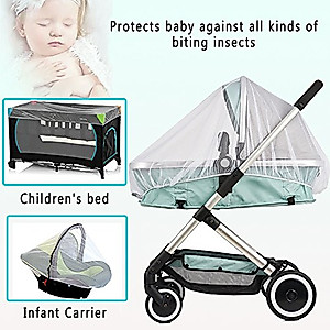 Pram Net, Universal Mosquito Fly Bug Insect Net Protection Cover for Pushchair Car seat Buggy carrycot Bed Stroller Bassinet Basket Jogger Travel cot 1 Pack