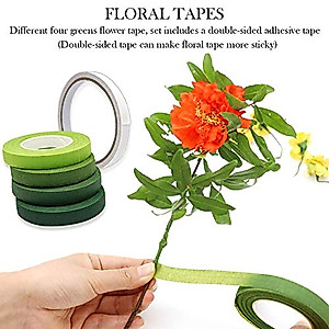 Floral Arrangement Kit,17 Pieces Flower Tools Include Floral Wire Cutter Scissor Floral Tape 22 Gauge Paddle Wire 26 Gauge Stem Wire Pearl Corsage Pin Bouquet Wrap Florist