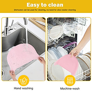 Silicone Slow Cooker Liners, Reusable Cooking Liner Fit Crock-Pot 6-8 Quarts Slow Cooker, Leakproof Dishwasher Safe Cooker Bags Liners for Oval or Round 6 7 8QT CrockPot.