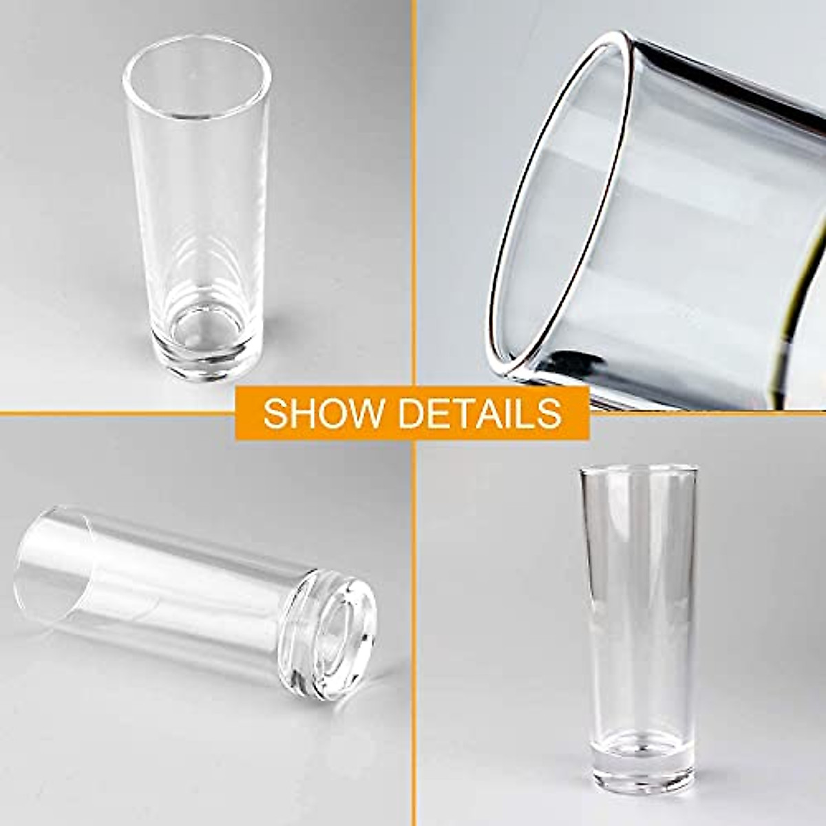 Glass Cups 10 oz,QAPPDA Clear Highballl Glass Cocktail Glass Drinking Glasses For Kitchen,Heavy Base Water Cup For Juice,Cocktails,Beverages,Drinking Cups Beer Cups Set Of 12 KTY1002