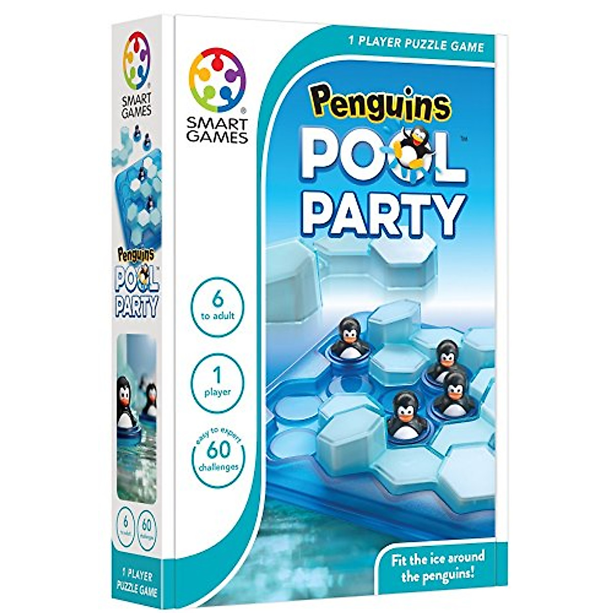 Smart Games - Penguins Pool Party, Puzzle Game with 60 Challenges, 6+ Ages