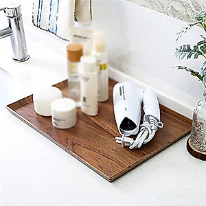 Decorative Serving Tray Imitation Wood Grain Rectangular Large Tray Simple and Practical Cup Storage Tray Breakfast, Afternoon Tea Tray Tray for Coffee Bathroom Tray Perfume Tray