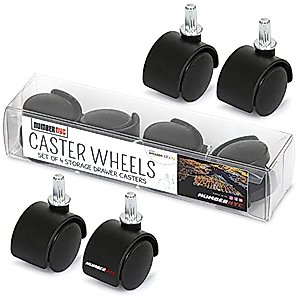 4 Caster Wheels for Plastic Drawers Carts & Storage Drawer Units 2" Replacement Casters by NUMBERNYC