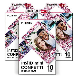 Fujifilm Instax Confetti Mini Film (10 Exposures, 3-Pack) Vibrant Colorful Instant Photos, Compatible with Fujifilm Instax Mini Cameras,Captivate Memories with Stunning Confetti Designs (3 Items)