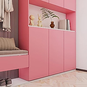 Livelynine Blush Pink Wallpaper Stick and Peel Removable Neon Contact Paper Peel and Stick Wallpaper for Bedroom Girls Kids Room Locker Classroom Coral Pink Vinyl Wrap for Cabinets Desk 15.8x78.8