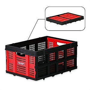 ROTIHOMESYS 60L Collapsible Storage Bins - Durable Plastic Folding Utility Crates, Solid Wall Stackable Containers, Collapsible Laundry Black Baskets for home improvement, No Lid