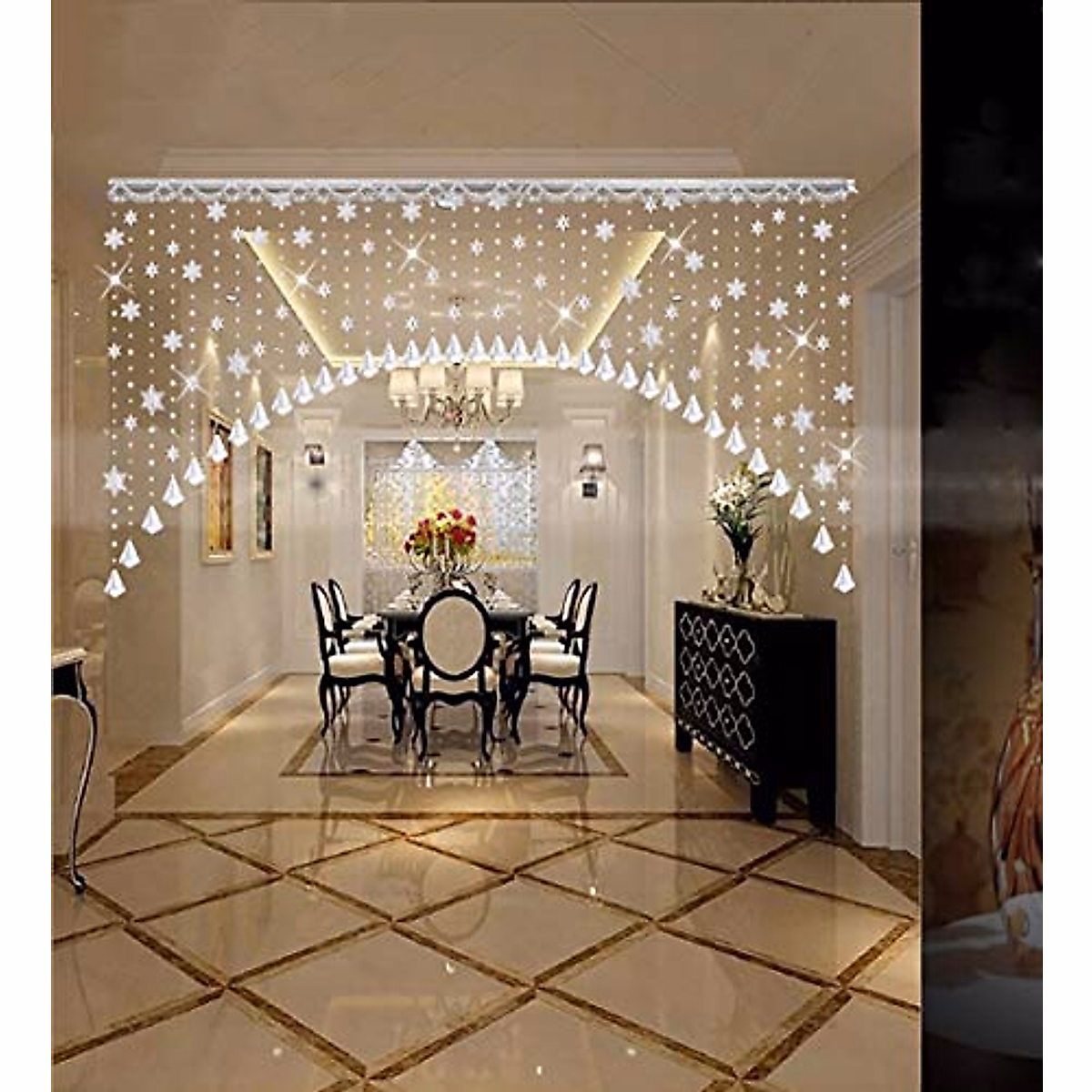 Snowflake Beaded Curtain Crystal Room Divider for Souvenirs Wedding Decor Shopwindow,9 (Size : 240 * 120CM)