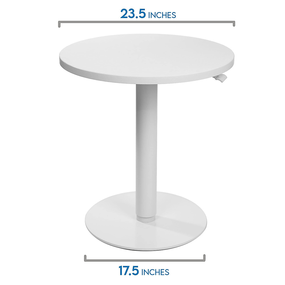 DANMIN 23.5" Round Tabletop - Sit to Stand, Height Adjustable Table/Desk from 25.5" to 40.5" - Perfect for Home Office or School Parties & Events