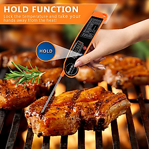 HoYiBo Candy Thermometer,Meat Thermometer, Digital Meat Thermometer, Food Thermometer,2S Ultra Fast Instant Read Digital Kitchen Thermometer for Grilling, BBQ, Baking, Candy, Liquids, Oil