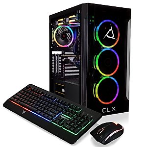 CLX Set Gaming Desktop - Liquid Cooled AMD Ryzen 9 7900X 4.7GHz 12-Core Processor 32GB DDR5 5200MHz Memory GeForce RTX 4070 Ti 12GB GDDR6X Graphics 1TB NVMe M.2 SSD 4TB HDD WiFi Windows 11 Home black