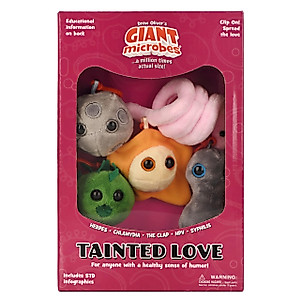 GIANTmicrobes Tainted Love Themed Gift Box - Learn About Health with This 5-Piece Box Set of 3” STIs, Unique Gift for Students, Educators, OBGYNs, and Anyone with a Healthy Sense of Humor