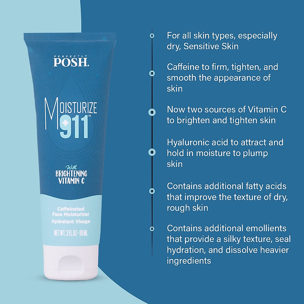 Perfectly Posh MOISTURIZE 911 Caffeinated Face Creme, 3 fl. oz.
