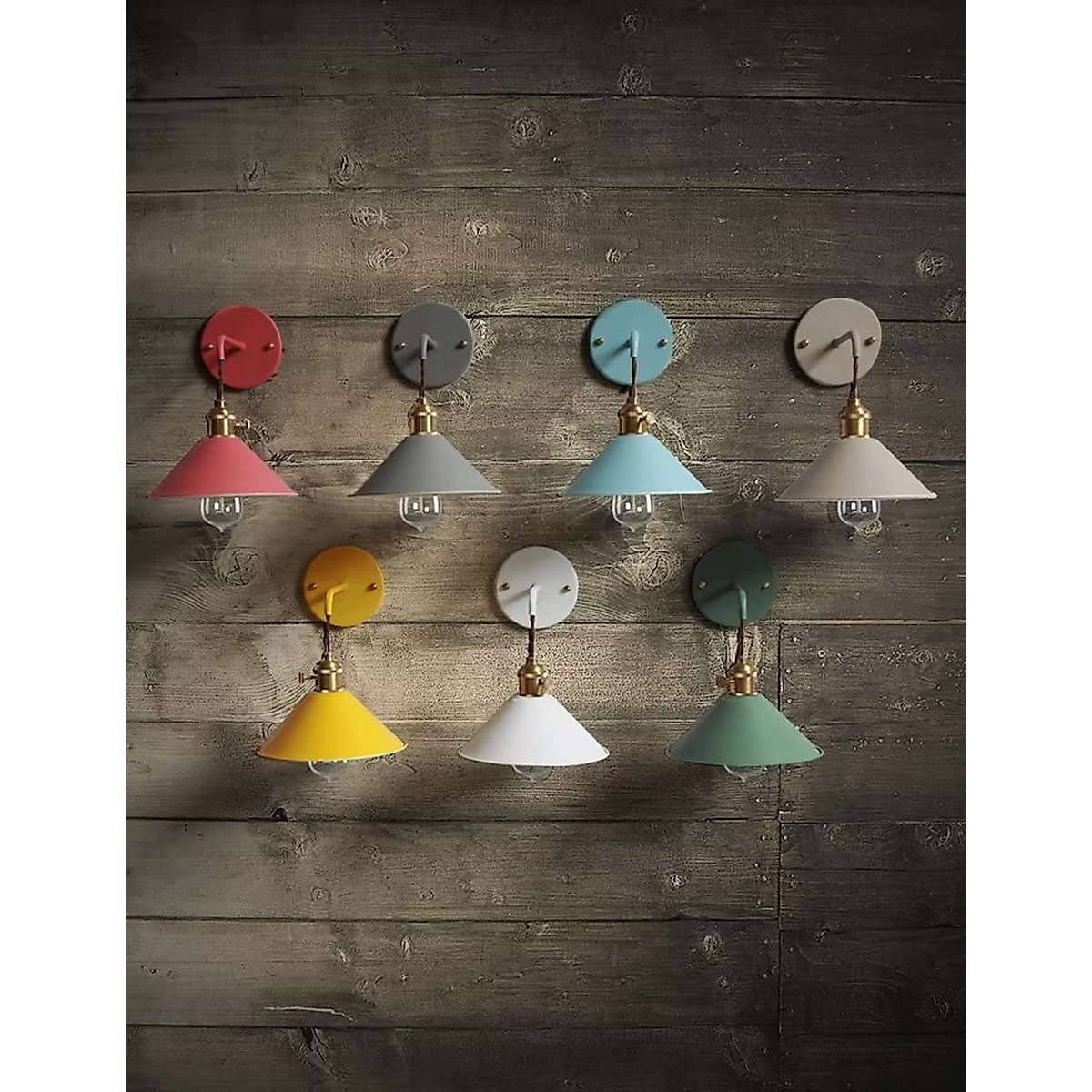 White Plug in Wall Sconces Set of Two,Wall lamp with Plug in Cord of 2 for Bedroom Hanging Wall Lights E26 Edison Brass lamp Holder with Frosted Paint Body Bedside lamp