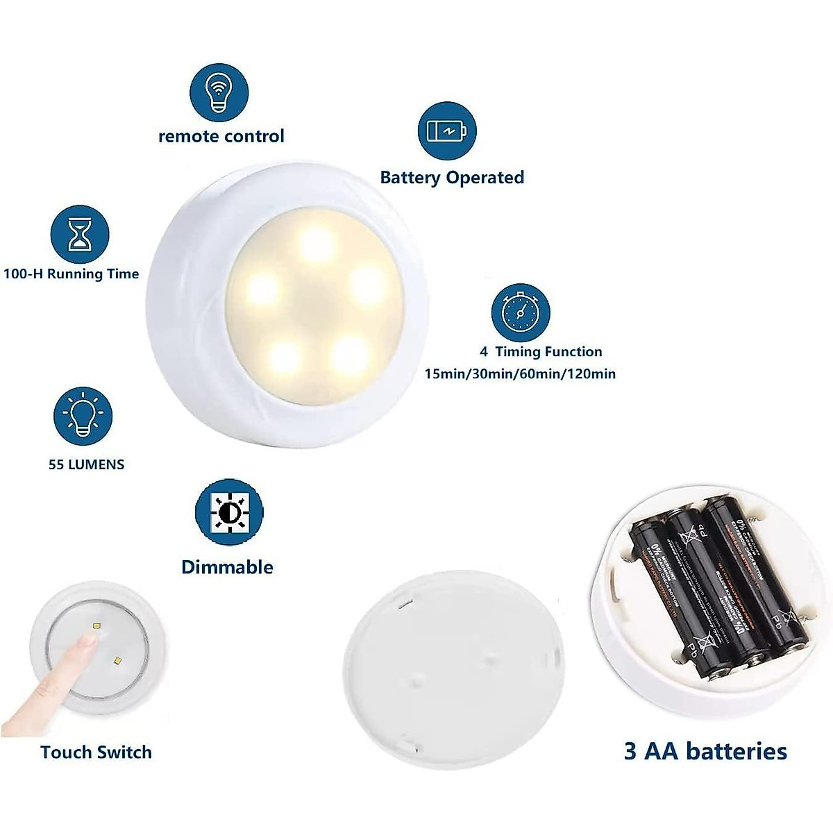 KEFA Battery Operated Wall Lights Indoor with Remote,2 Pieces of Bedroom Bedside Chandelier Gold Warm Light