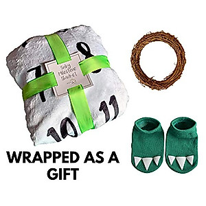 Baby Monthly Milestone Blanket | Includes Frame for The Numbers and Bonus Product | 1 to 12 Months | Premium Extra Soft Fleece | Best Photography Backdrop Prop for Newborn Boy & Girl