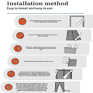 Magnetic Screen Door Mesh, Size: 67 x 87in/170 x 220cm, Magnet Closure Doors Curtain Netting for Patio Apartment Backyard Balcony Decor Anti Bug Keep Flies Away