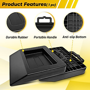 HOXWELL Pallet Jack Heavy Duty Wheels Chock for Truck, Durable Black Pallet Jack Stopper, 14.2" Length x 11.8" Width x 2" Height, 1 Pack