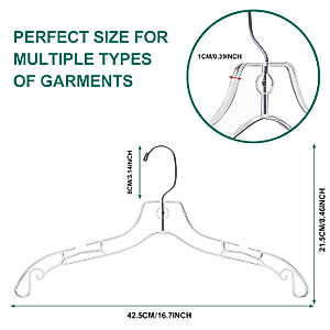 Quality Hangers Clear Hangers 12 Pack - Crystal Hangers for Clothes - Durable Plastic Hanger Set - Invisible Dress Hangers for Suits - Heavy Duty Hangers - Nonslip Coat and Shirt Hangers