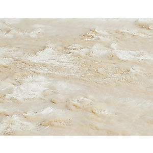 SAFAVIEH Paris Shag Collection Area Rug - 8' x 10', Ivory, Handmade Silken Glam, 2.5-inch Thick Ideal for High Traffic Areas in Living Room, Bedroom (SG511-1212)