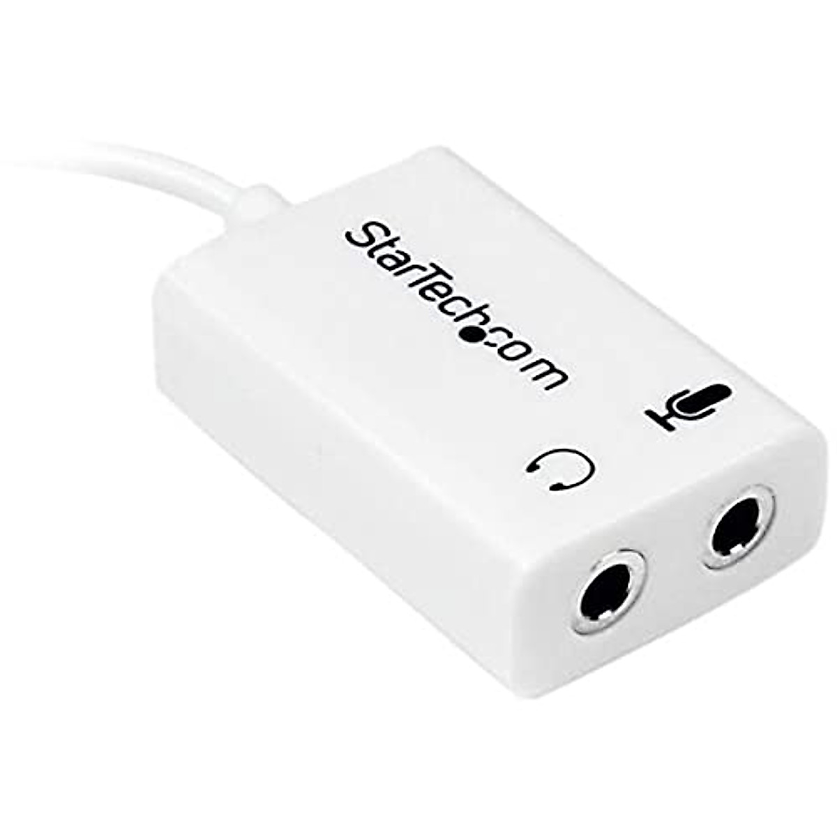 StarTech.com 4 Position Microphone and Headphone Splitter – 3.5 mm – 4 Pin / 4 Pole – Mic and Audio Combo Splitter Cable (MUYHSMFFADW), White