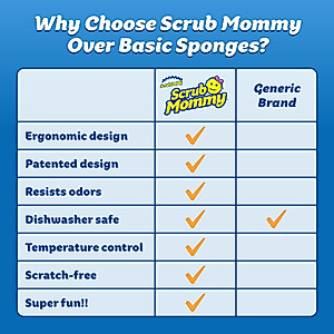 Scrub Daddy Scrub Mommy - Scratch-Free Multipurpose Dish Sponge - BPA Free & Made with Polymer Foam - Stain, Mold & Odor Resistant Kitchen Sponge (3 Count)