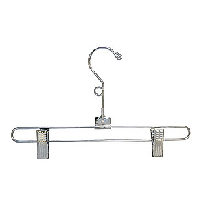 DBM 25 Pc Hangers Size 12" Chrome Metal Wire Pant Skirt Clip Pinch Grip Fixture Retail Display Adult Clothing