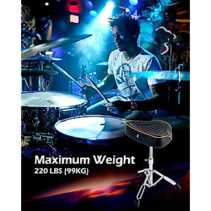 EHWD Premium Motorcycle Drum Throne, Rotatable Stool, Memory Foam Cushion with Anti-Skid Groove, Threaded Height Adjustment with Die-Cast Tripod. Edge Hardware Design NE1M