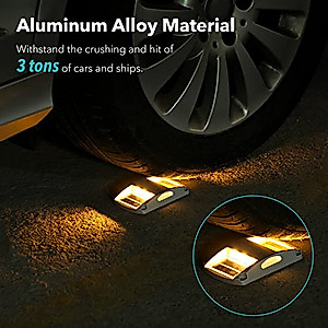 AGPTEK Solar Driveway Lights 4 Pack, Solar Deck Lights Outdoor Dock Marine Lights LED Dock Lights Solar Powered Waterproof Driveway Marker Lights for Warning Step, Sidewalk, Pathway, Garden, Yard