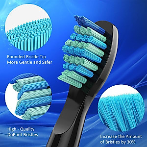 10 Pack Toothbrush Replacement Heads Compatible with Fairywill FW-507/508/515/551/917/959/2011, FW-D1/FW-D3/FW-D7/FW-D8, Most SG Series, HP126A, TB-5 Medium Soft Bristles Brush