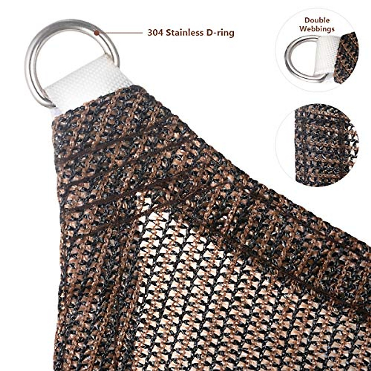 Eden's Decor 6' x 8' Brown Sun Shade Sail Outdoor Canopy Rectangular Awning Fabric Cloth Screen for Patio Garden Backyard Pergola Custom Size