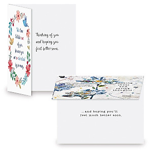 Get Well Greeting Card Value Pack – Set of 18 (9 Designs), Large 5 x 7 inches, Envelopes Included, by Current