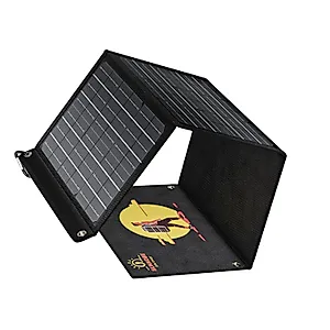 [Lightweight Upgraded]SUNNOBE Portable Solar Panel with 3-IN-1 Cable, Dual USB-A Ports, Foldable 30W Solar Panel Charger with Digital Ammeter for Camping&Hiking, Compatible with iPhone, iPad, Samsung
