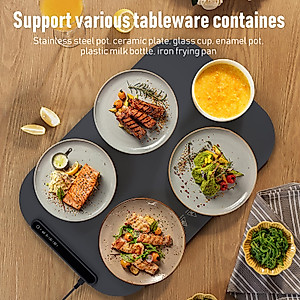 Food Warming Mat, Electric Warming Tray with Enhanced Heat Dissipation, 3-Level Temperature Control, Foldable Food Warmer for Buffets Party, Gatherings