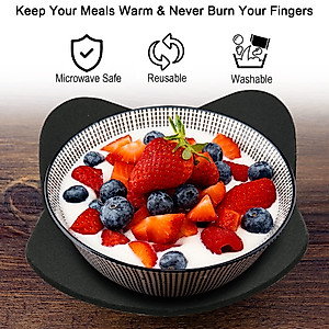Beautyflier Bowl Cozy Huggers Microwave Soup Bowl Holders Kitchen Hot Heat Resistant Felt Cloth Safe Pads Potholders Bowl Cozies for Soup, Rice and Pasta Bowls, 4PCS