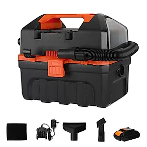 LIGO 20V Cordless Wet and Dry Vacuum Cleaner, 3 in 1 Design 2.64 Gallon Shop Vac with Blower Function- Includes 1 * 4.0 Ah Battery, HEPA&Foam Filters and Charger(Upgrade)