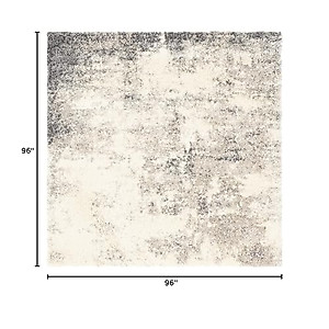 Rugs.com Soft Touch Shag Collection Square Rug – 8 Ft Square Pebble Gray Shag Rug Perfect for Living Rooms, Kitchens, Entryways