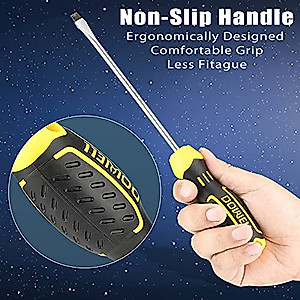 DOWELL Magnetic Screwdriver Set 16-Piece Slotted/Flat Phillips Precision Screwdriver Non-Slip Cushion Grip Magnetizer Repair Tool Kit for Repair Home Improvement Craft (16PC) HY090103